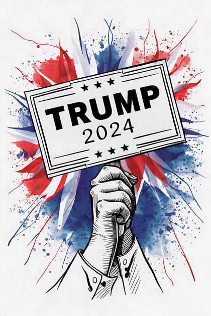 Free Download A Striking Minimalist Line Art Illustration of A Trump ...