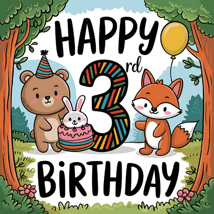Free Happy 3rd Birthday