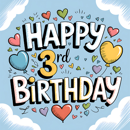 Free Download Happy 3rd Birthday