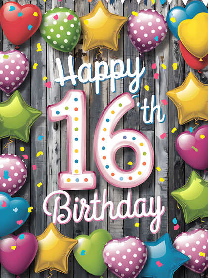 Free Happy 16th Birthday Card