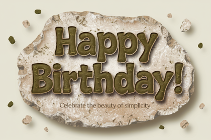 Free Happy Birthday Card – Stone Texture