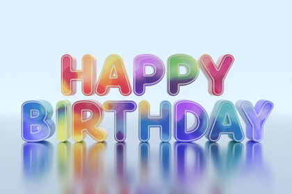 Free 3D Rendered Happy Birthday Text
