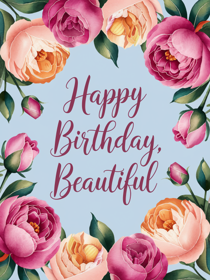 Free Download Watercolor Happy Birthday Floral Greeting Card