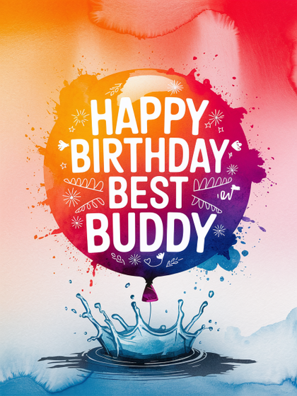 Free Watercolor Happy Birthday Card