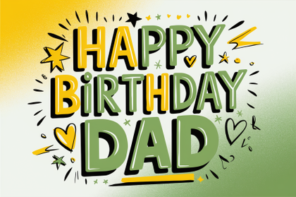 Free Hand-drawn Birthday Card for Dad