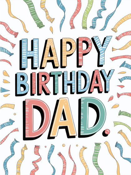 Free Download Happy Birthday Dad Watercolor