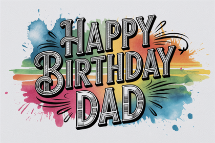 Free Happy Birthday Dad Watercolor Card