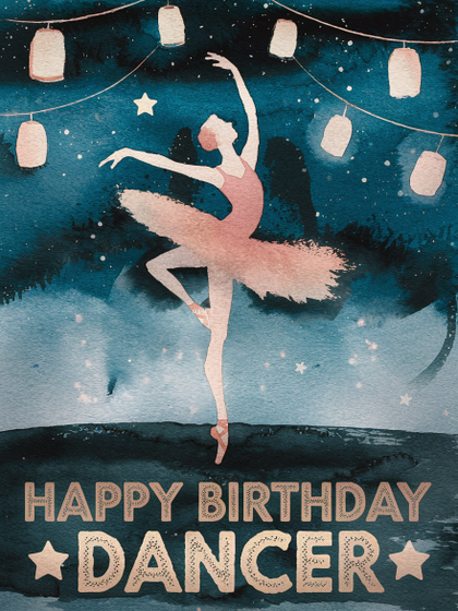 Free Download Happy Birthday Dancer Watercolor Illustration