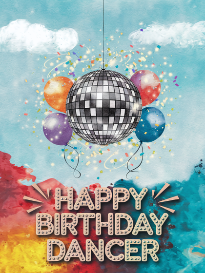 Free Happy Birthday Dancer Watercolor Illustration
