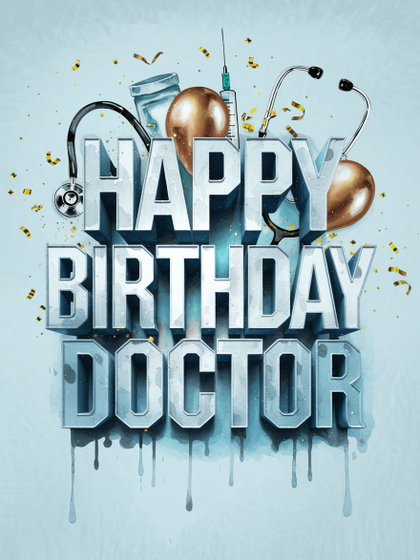 Free Download Watercolor Happy Birthday Card for Doctor