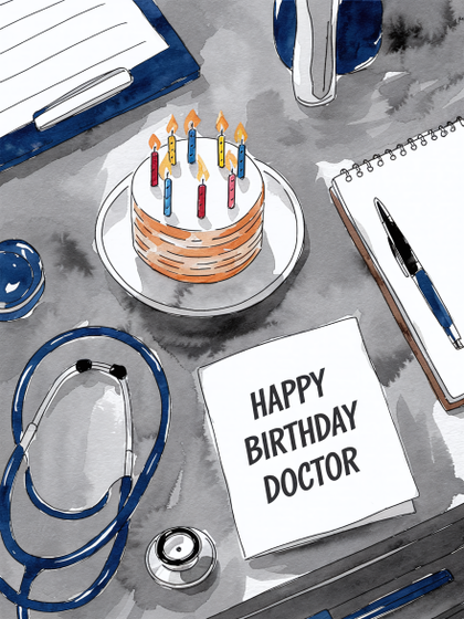 Free Happy Birthday Doctor Illustration