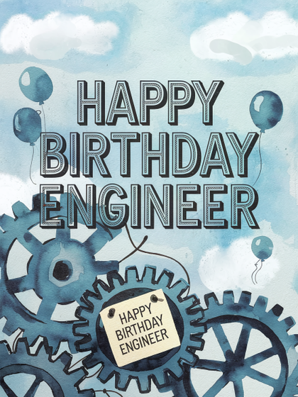 Free Happy Birthday Engineer Greeting Card