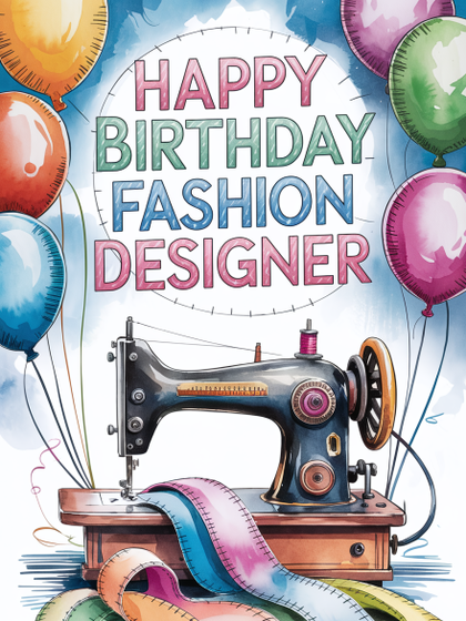 Free Happy Birthday Fashion Designer Greeting Card