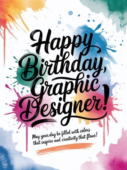 Free Happy Birthday Graphic Designer Minimalist Card
