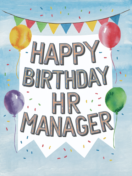 Free Happy Birthday HR Manager Banner