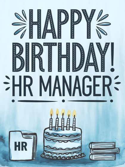 Free Happy Birthday HR Manager Watercolor Card