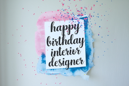 Free Watercolor Living Room Interior Design Happy Birthday Card
