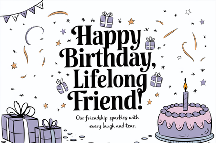 Free Download Happy Birthday Card for a Lifelong Friend