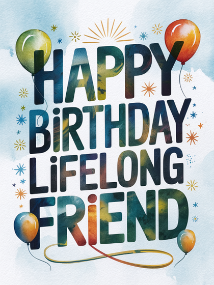 Free Watercolor Birthday Card for a Lifelong Friend