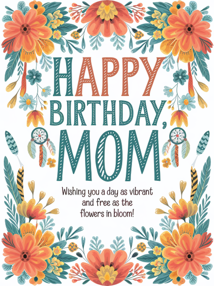 Free Happy Birthday Mom Card Design