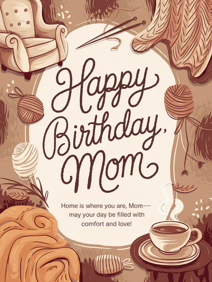 Free Happy Birthday Mom Card Design