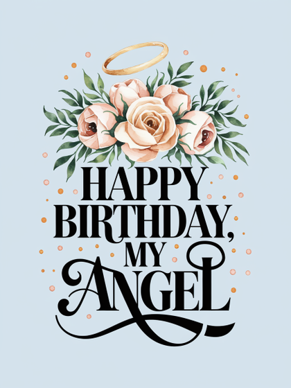 Free Download Happy Birthday Angel Watercolor Greeting Card