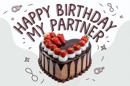 Free Happy Birthday Partner – Watercolor Illustration