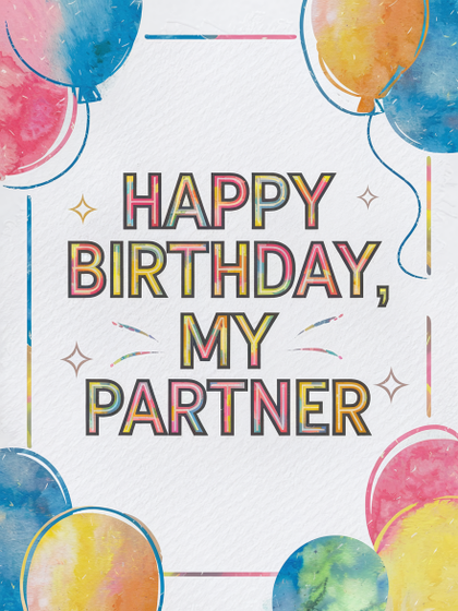 Free Watercolor Birthday Card for Partner