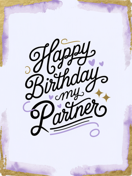 Free Download Watercolor Happy Birthday Card for Partner
