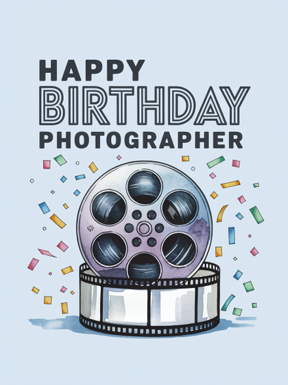 Free Watercolor Birthday Card for Photographer