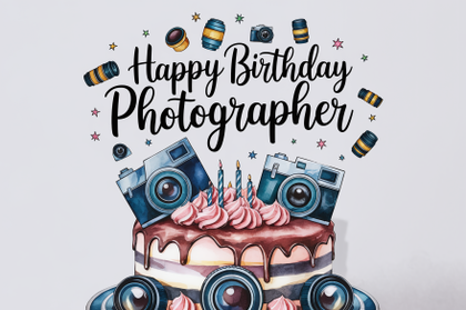 Free Download Watercolor Birthday Cake for Photographer