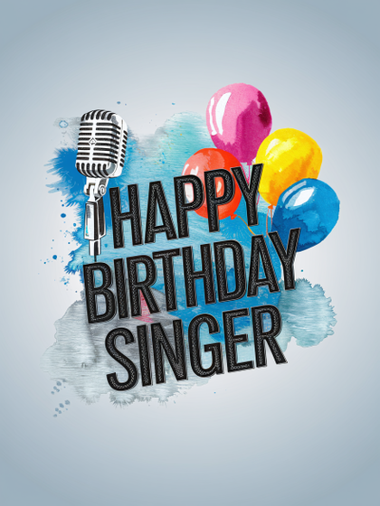 Free Watercolor Happy Birthday Card For Singer