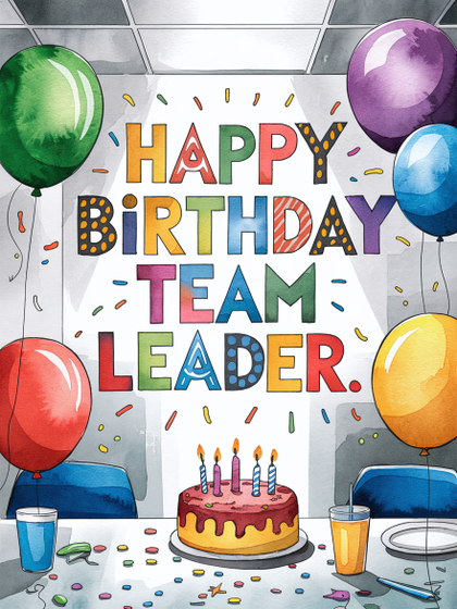 Free Happy Birthday Team Leader Banner
