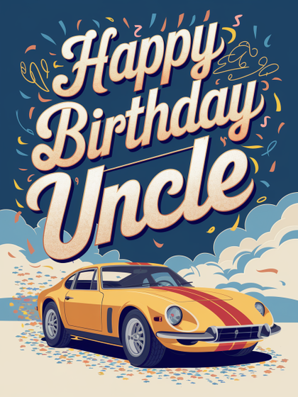 Free Happy Birthday Uncle Car Illustration