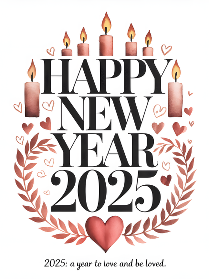Free Happy New Year 2025 Watercolor Design