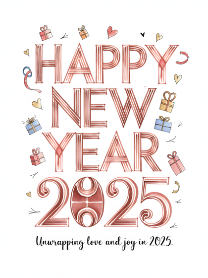 Free Download Happy New Year 2025 Watercolor Design