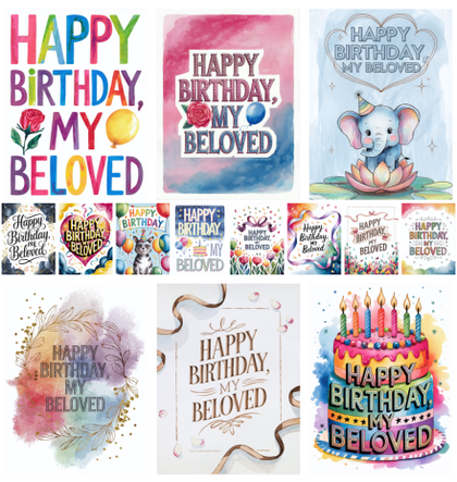 1 Happy Birthday My Beloved Design Bundles | Download High-resolution ...
