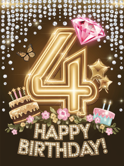 160+ Fourth Birthday | Free Vectors | Free Images | 123Freevectors