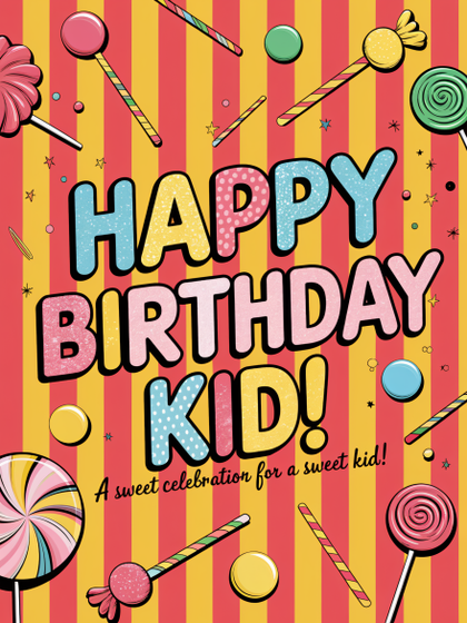 Free Happy Birthday Kid: Sweet Candy Celebration Background Free Happy Birthday Kid: Sweet Candy Celebration Background