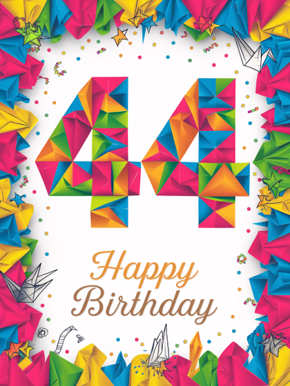 Free Download 44th Birthday: Elegant Emerald and Gold Design