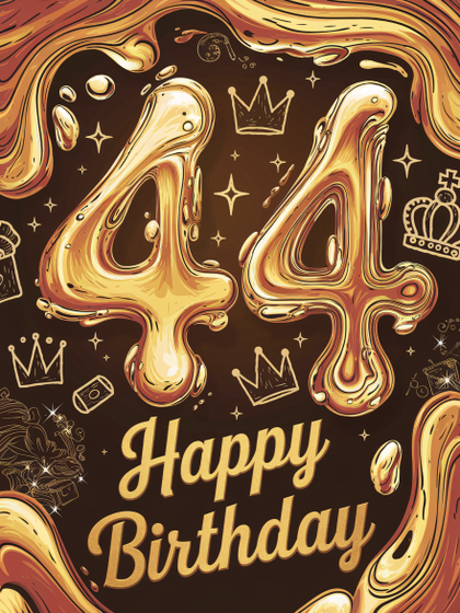 Free Download 44th Birthday: Elegant Emerald and Gold Design