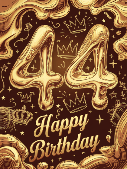 Free Download 44th Birthday: Elegant Emerald and Gold Design