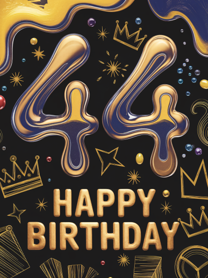 Free Download 44th Birthday: Elegant Emerald and Gold Design