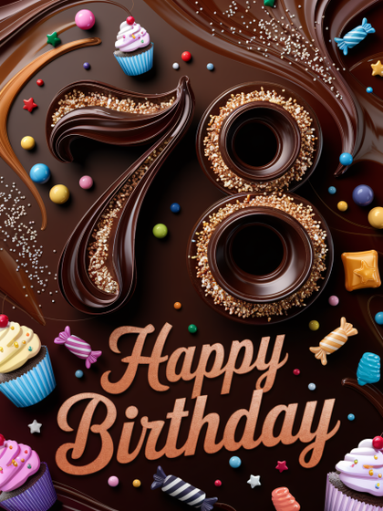 Free 78th Birthday Chocolate Cake: Sweet Celebration