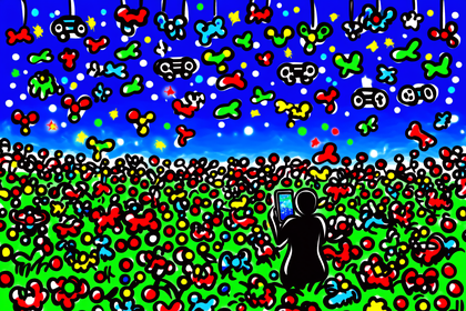 Free Download Digital Artwork: Abstract Field Scene with Figure Holding ...
