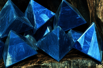 Free Download Blue Crystalline Pyramids Abstract Background