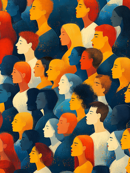 Free Download Stylized Illustration of Diverse Faces in Profile