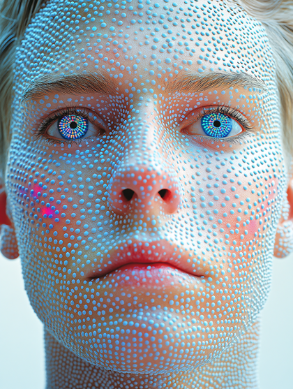 Free Download Abstract Portrait of a Woman with Dot Matrix Skin Texture ...