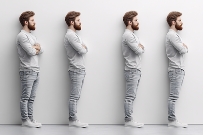 Free Download Four Men Standing Profile View White Background