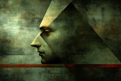 Free Download Abstract Profile Portrait with Geometric Fragmentation